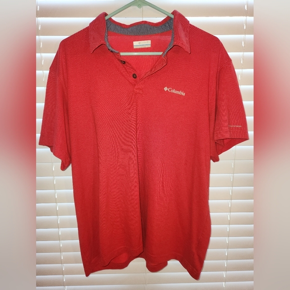 Columbia | Shirts | Columbia Mens Vibrant Red Polo Shirt Xl | Poshmark